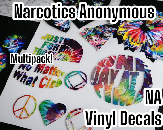 4 NA Vinyl Decals! Tie Dye Narcotics Anonymous Decals With Freebies ...