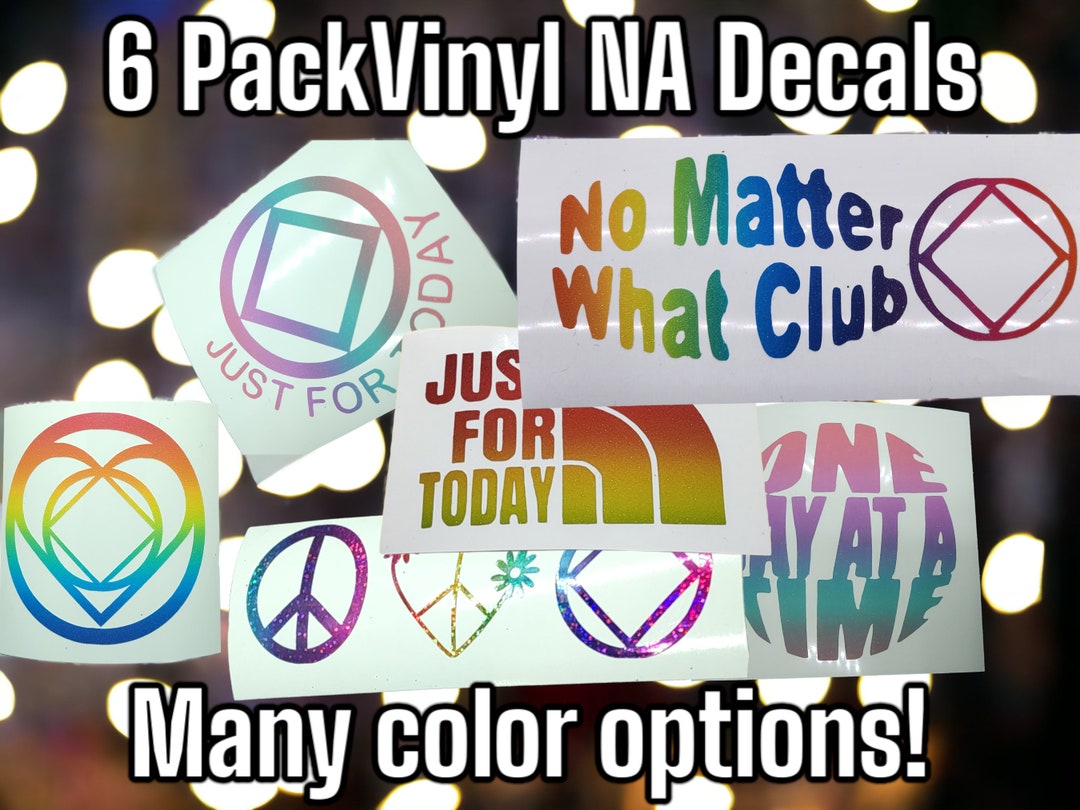 6 Pack! Narcotics Anonymous Vinyl Decals. Many Color Options! Ships ...