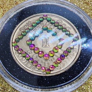 Color CHANGING Stone Narcotics Anonymous NA Medallion. Any Year Rainbow ...