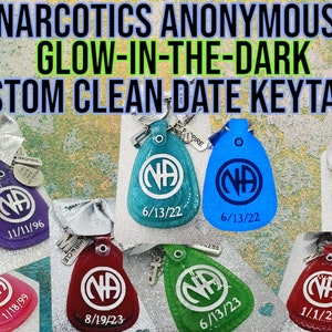 CUSTOM Clean Date Narcotics Anonymous Glowing Color Keytag Recovery Key ...