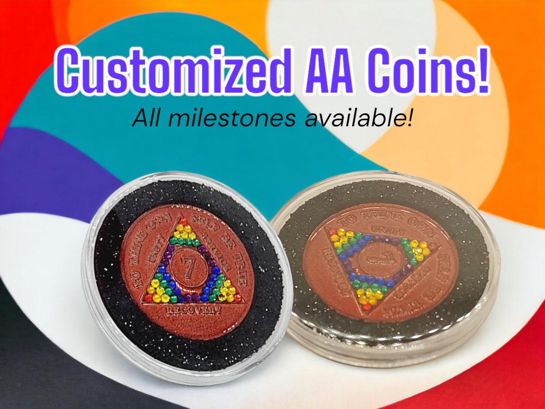 Rainbow AA Milestone Coin: Alcoholics Anonymous Medallion - Etsy