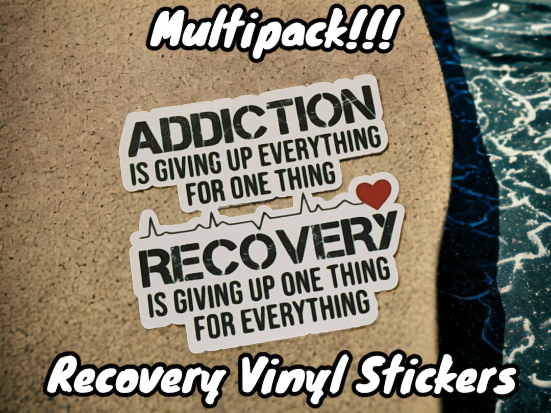 8 PACK! Addiction Recovery Vinyl Stickers 2"x2" Extra Freebies!! NA or ...