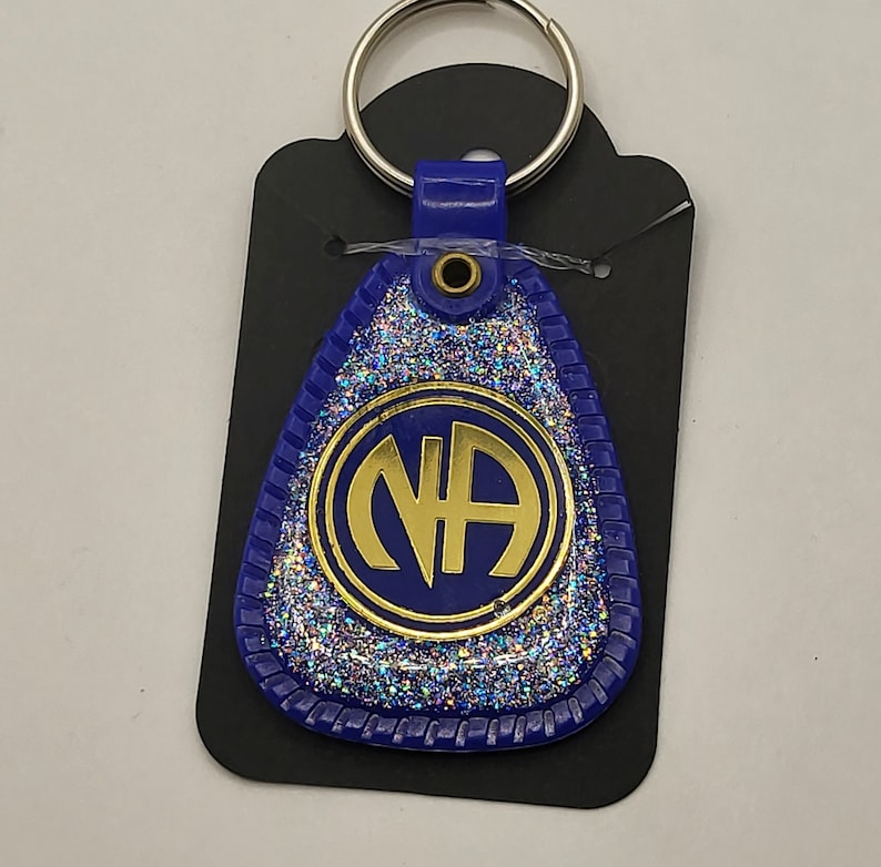 NA Narcotics Anonymous 6 Months Blue & GLITTER Keytag Key Tag - Etsy