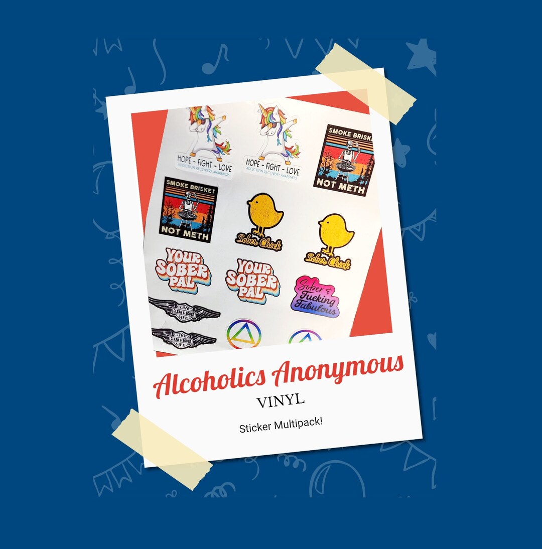 13 Pack! AA Vinyl Sticker Multipack! Alcoholics Anonymous Vinyl Sticker ...