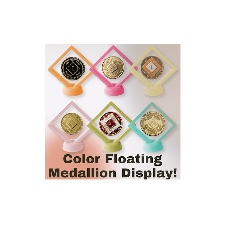 Color Floating Medallion Display Case: NA AA Coin Chip Holder - Etsy