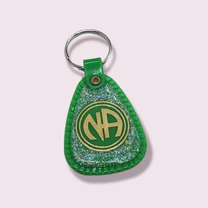 NA Narcotics Anonymous Green 60 Days GLITTER Keytag! Key Tag Free NA ...