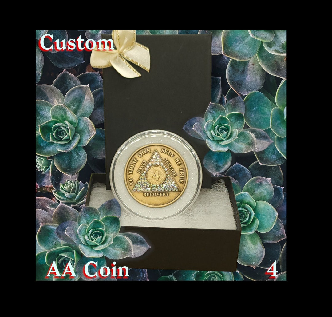 ANY Milestone Alcoholics Anonymous Custom Coin Chip! Embellished AA ...