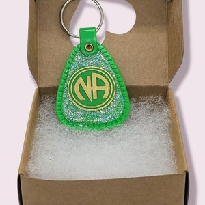 NA Narcotics Anonymous Green 60 Days GLITTER Keytag! Key Tag Free NA ...