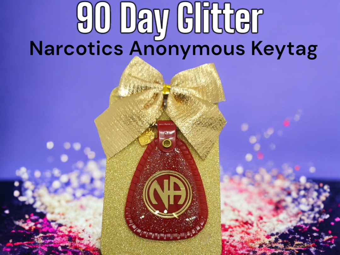 90 Day Red Glitter Narcotics Anonymous Keytag: Recovery Gift - Etsy