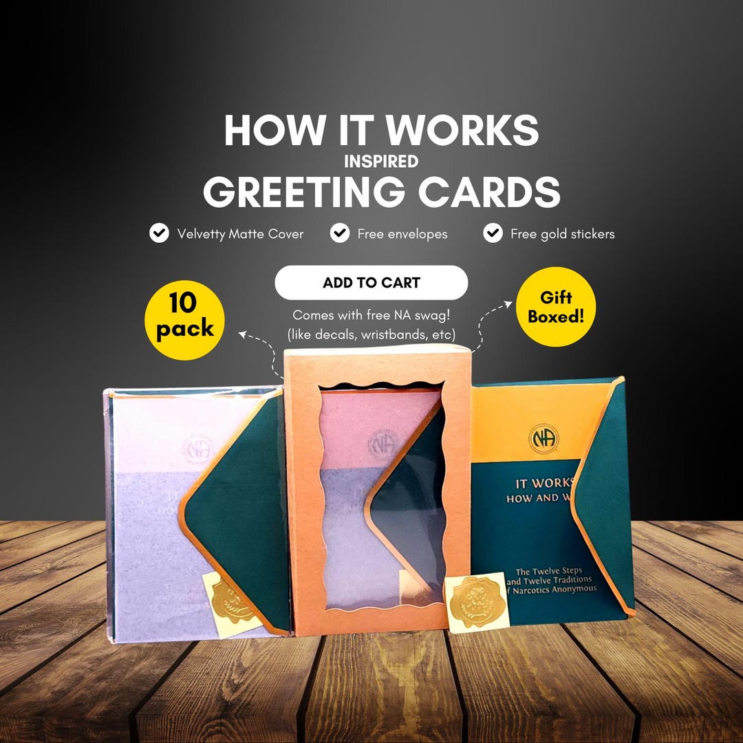 Narcotics Anonymous Greeting Cards: Recovery Gift Set of 10 - Etsy