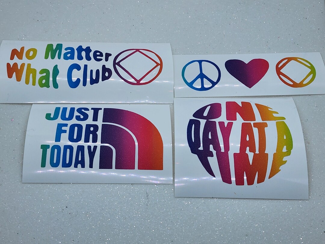 Multipack! Glitter Rainbow Narcotics Anonymous Vinyl Decals! 4 NA ...
