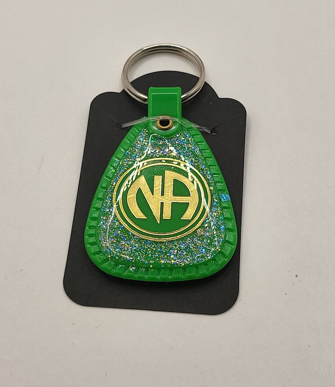 NA Narcotics Anonymous 60 Days Green GLITTER Keytag! Key Tag Free Vinyl ...
