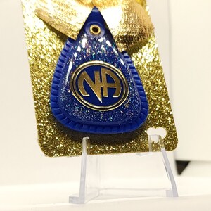 NA Narcotics Anonymous 6 Months Blue & GLITTER Keytag! Key Tag Free ...