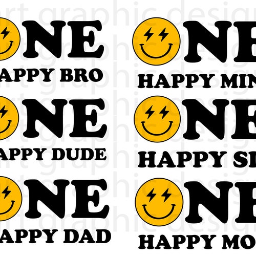 One Happy Dude Cake Topper Printable Smiley Face 1st - Etsy Australia