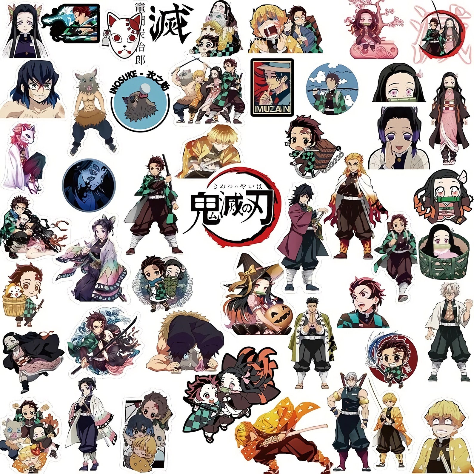 Demon Slayer Stickers Anime Calcomanía Vinilo Para Decoración Etsy México