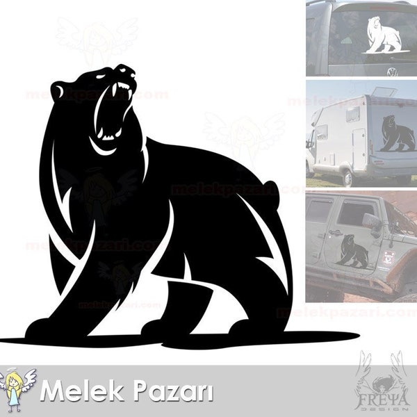 Angry Bear Car Decal - Etsy