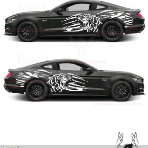 Tiger Fender Top Side Trunk Car Sticker, Wild Tiger Decal. Tiger Side ...