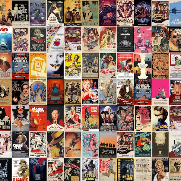 115 PCS Vintage Posters Wall Collage Prints Music Vintage Wall Posters ...