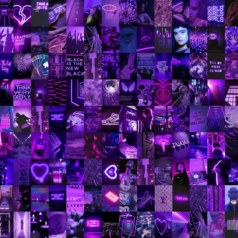 Purple Aesthetic Wall Collage - Etsy