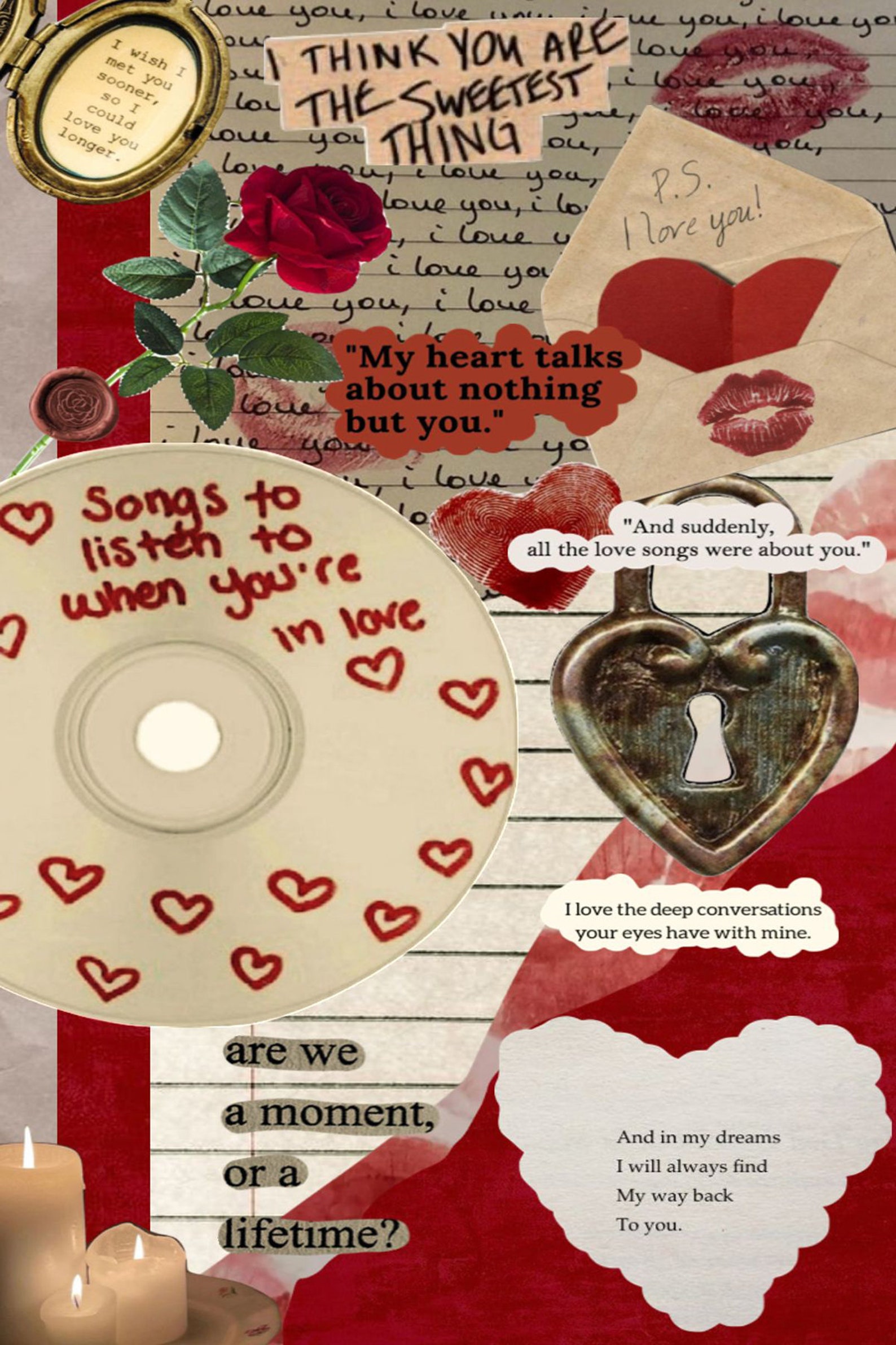 Lovecore Wall Collage Kit Valentines Day Collage Kit Red - Etsy