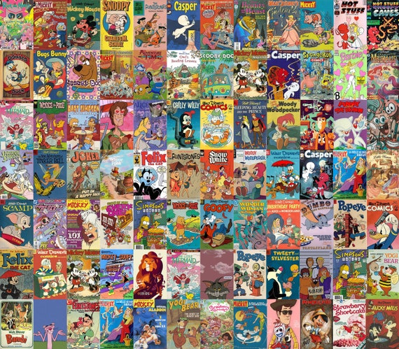 Retro Cartoons Wall Collage Kit Kidcore Vintage Aesthetic - Etsy Canada