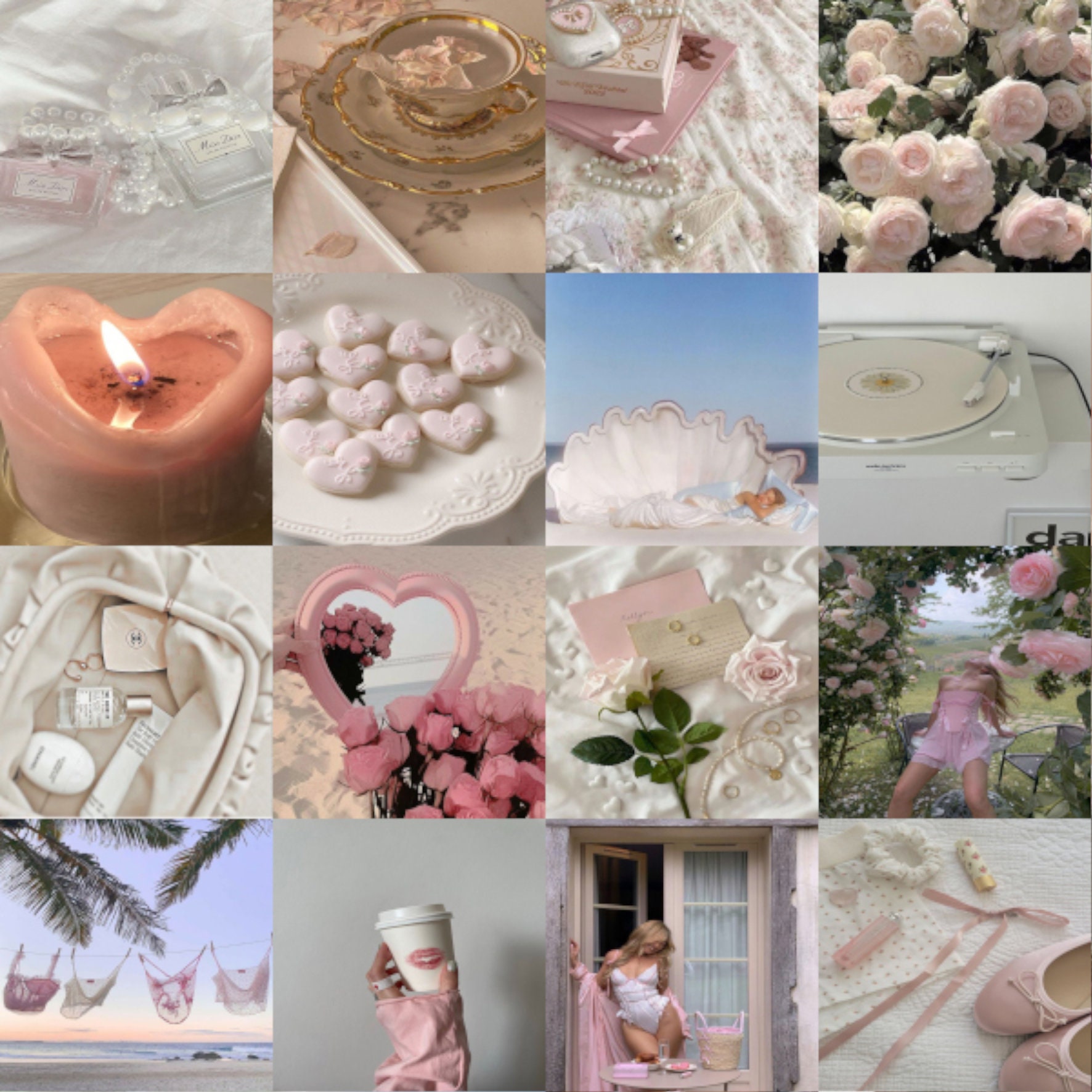 80PCS | Coquette Aesthetic Wall Collage Kit | Soft Pink Photo Collage ...