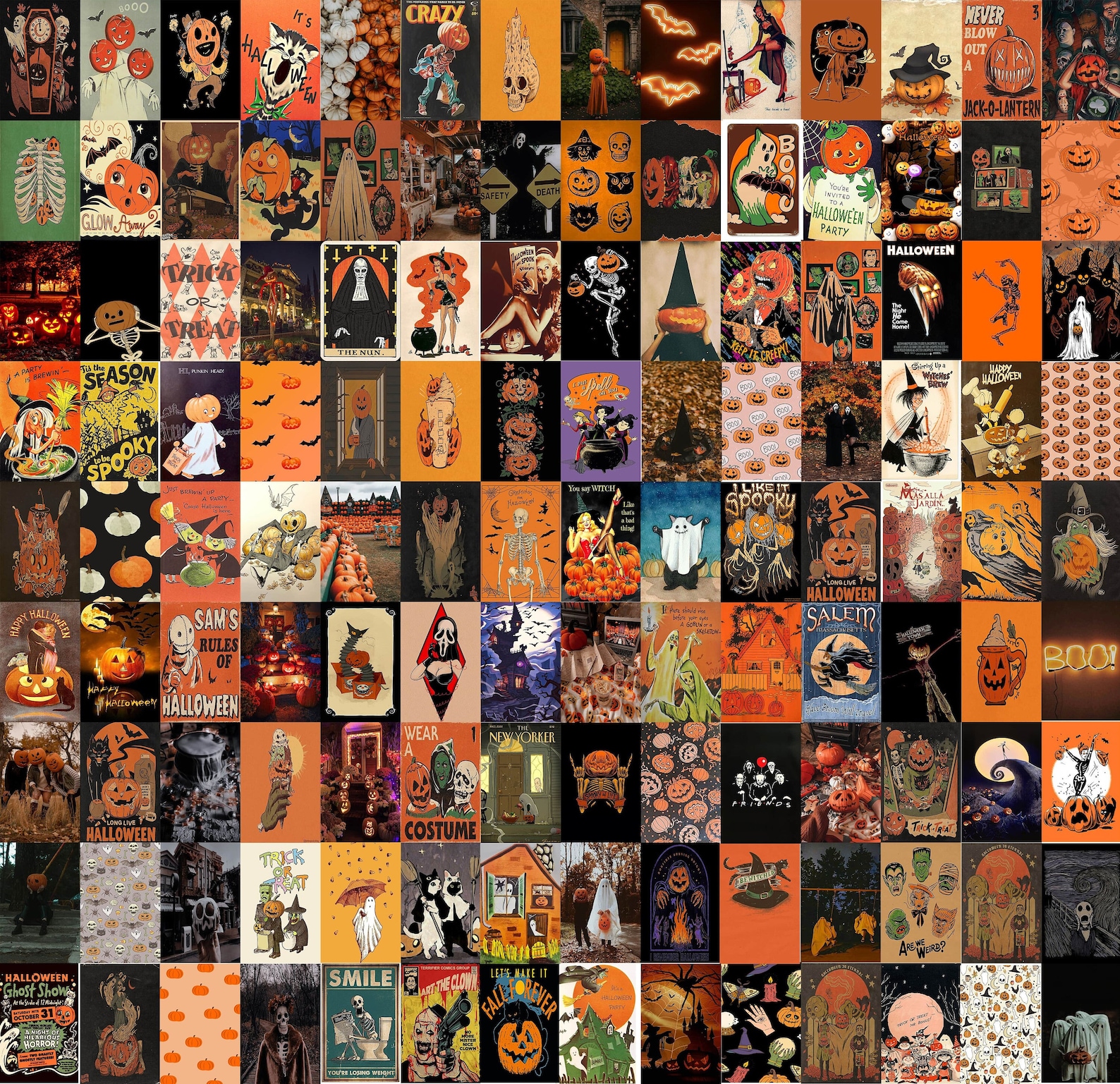 138 PCS | Halloween Wall Collage Kit | Autumn & Halloween Aesthetic ...