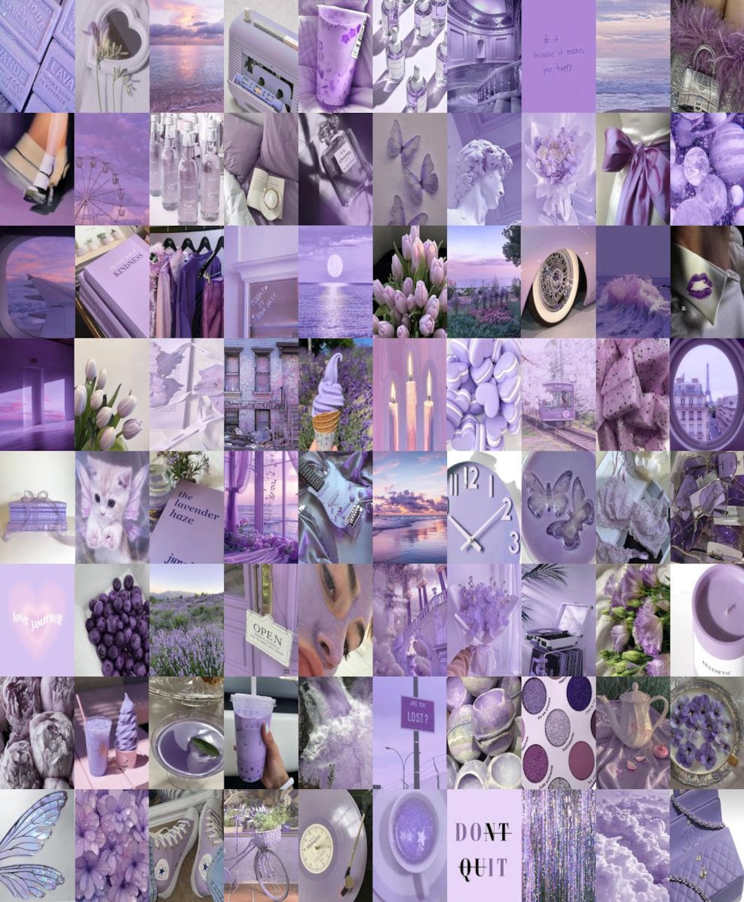 80PCS | Purple Aesthetic Wall Collage Kit | Lilac Wall Collage Prints ...