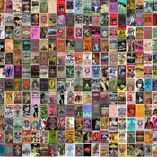 380 PCS Vintage Concert Poster Retro Punk & Classic Rock - Etsy