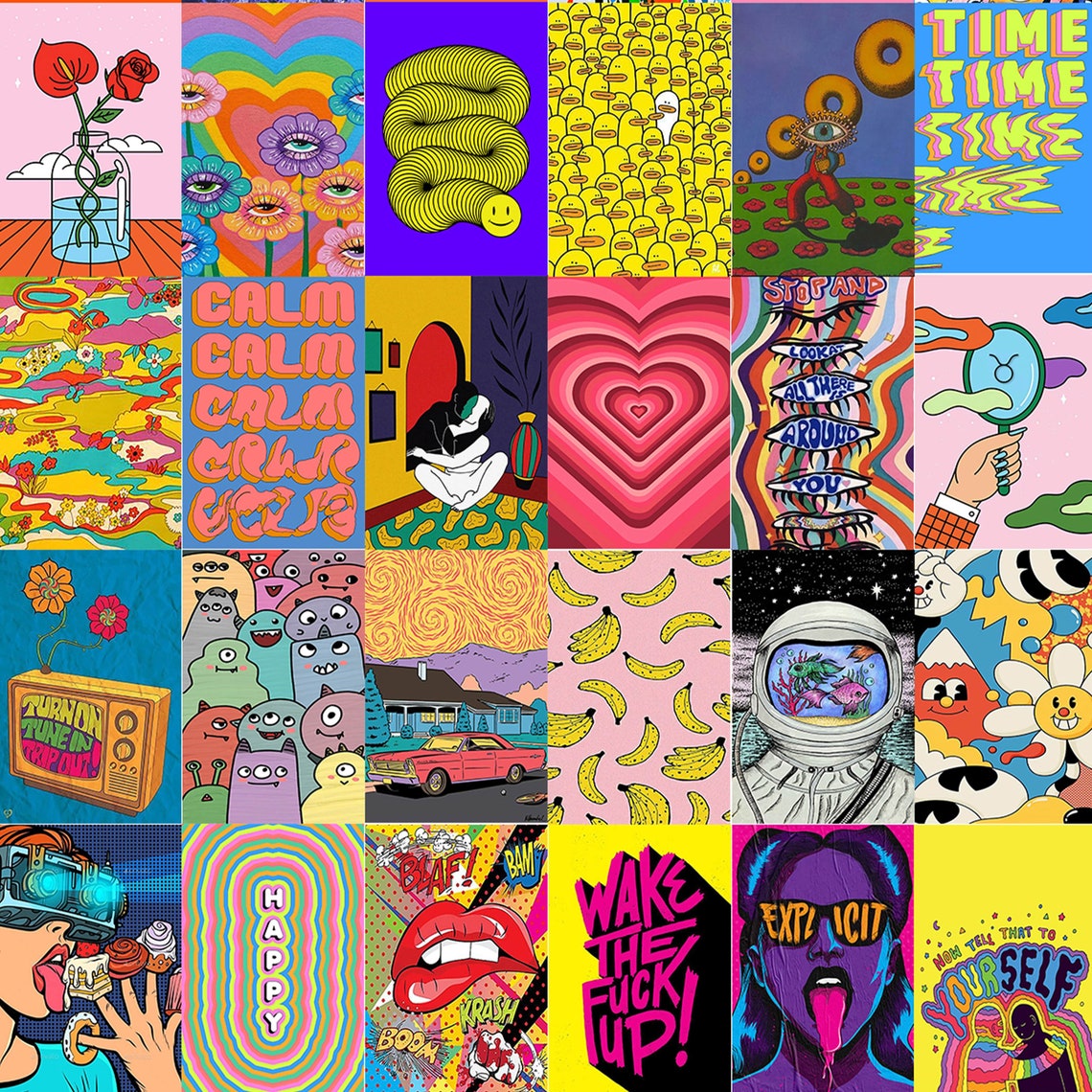 150 Indie Kid Digital Collage Kit - Indie Wall Collage - Aesthetic ...