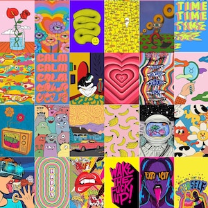 150 Indie Kid Digital Collage Kit - Indie Wall Collage - Aesthetic ...