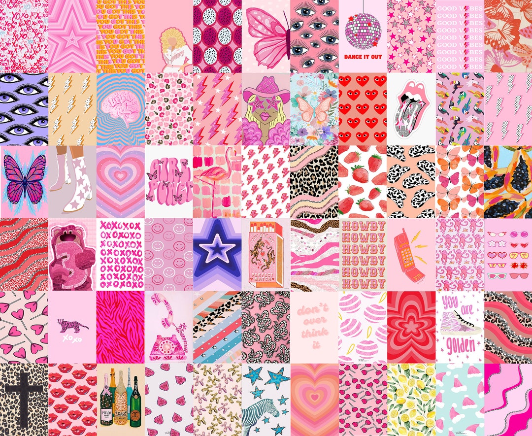 Preppy Wall Collage, Room Decor, Wall Art, Dorm Decor, Wall Collage Kit ...