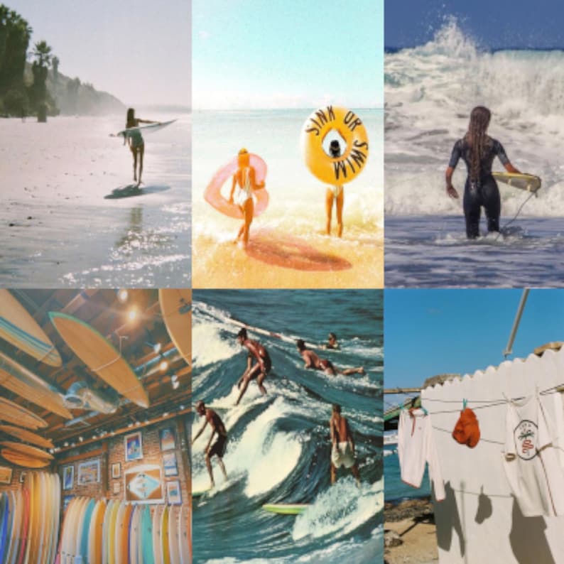 100pcs-90's Surfer Aesthetic Wall Collage -vintage Summer Photo Collage ...