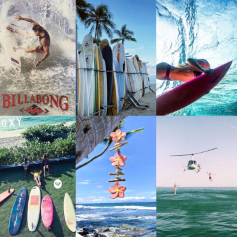 100pcs-90's Surfer Aesthetic Wall Collage -vintage Summer Photo Collage ...