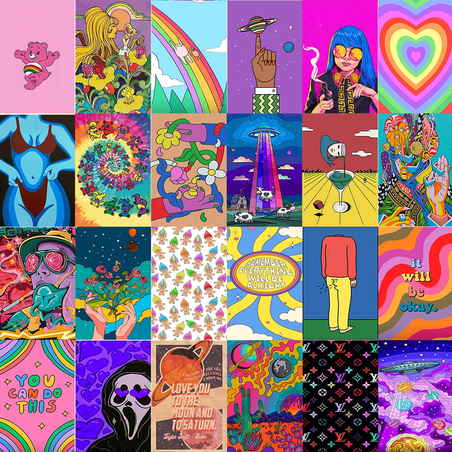 150 Indie Kid Digital Collage Kit Indie Wall Collage - Etsy