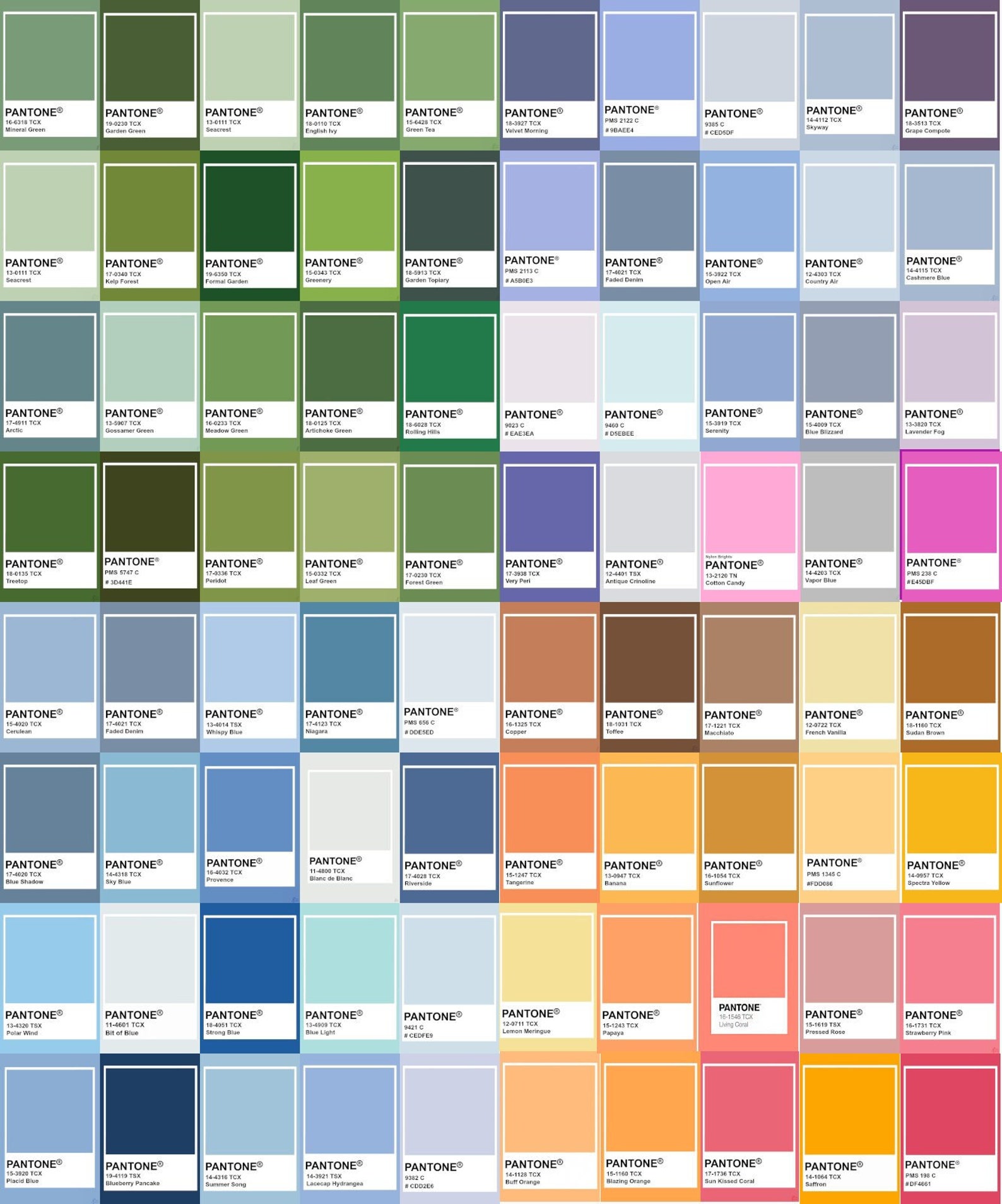 Pastel Pantone Color Wall Collage Kit - 90 PCS (digital Download) - Etsy