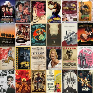 105PCS Vintage Posters-retro Movie Poster-vintage Wall Collage Kit ...