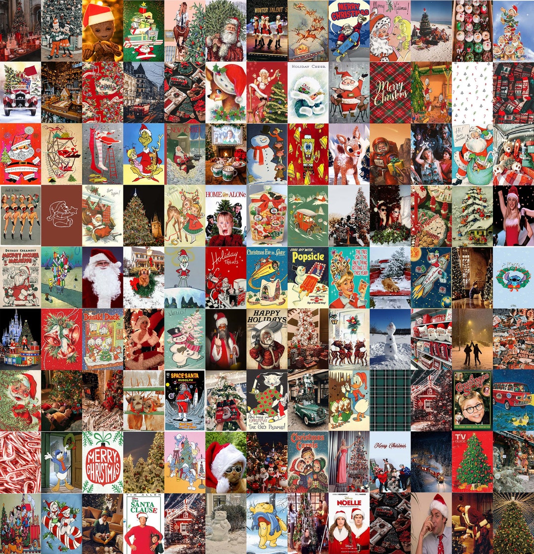 Christmas Wall Collage Kit, Christmas Collage Kit, Winter Wall Collage ...