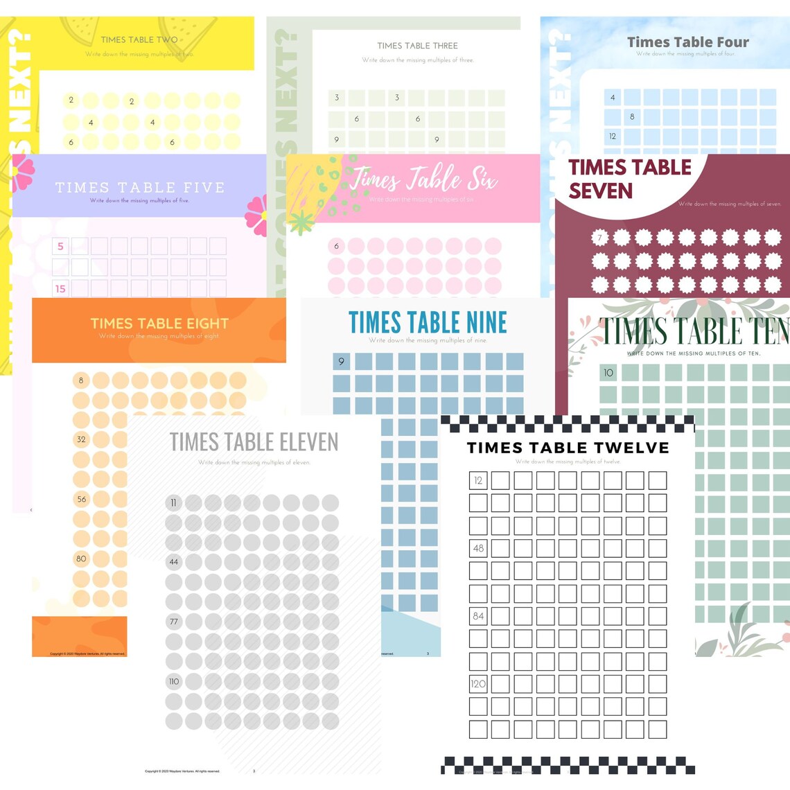 Times Table Skip Counting, Times Table Practice, Times Table Exercise ...