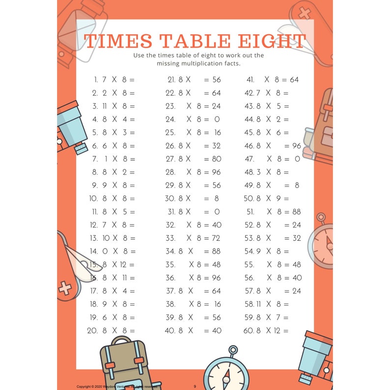 Times Table Missing Facts Challenge, Times Table Practice, Times Table ...