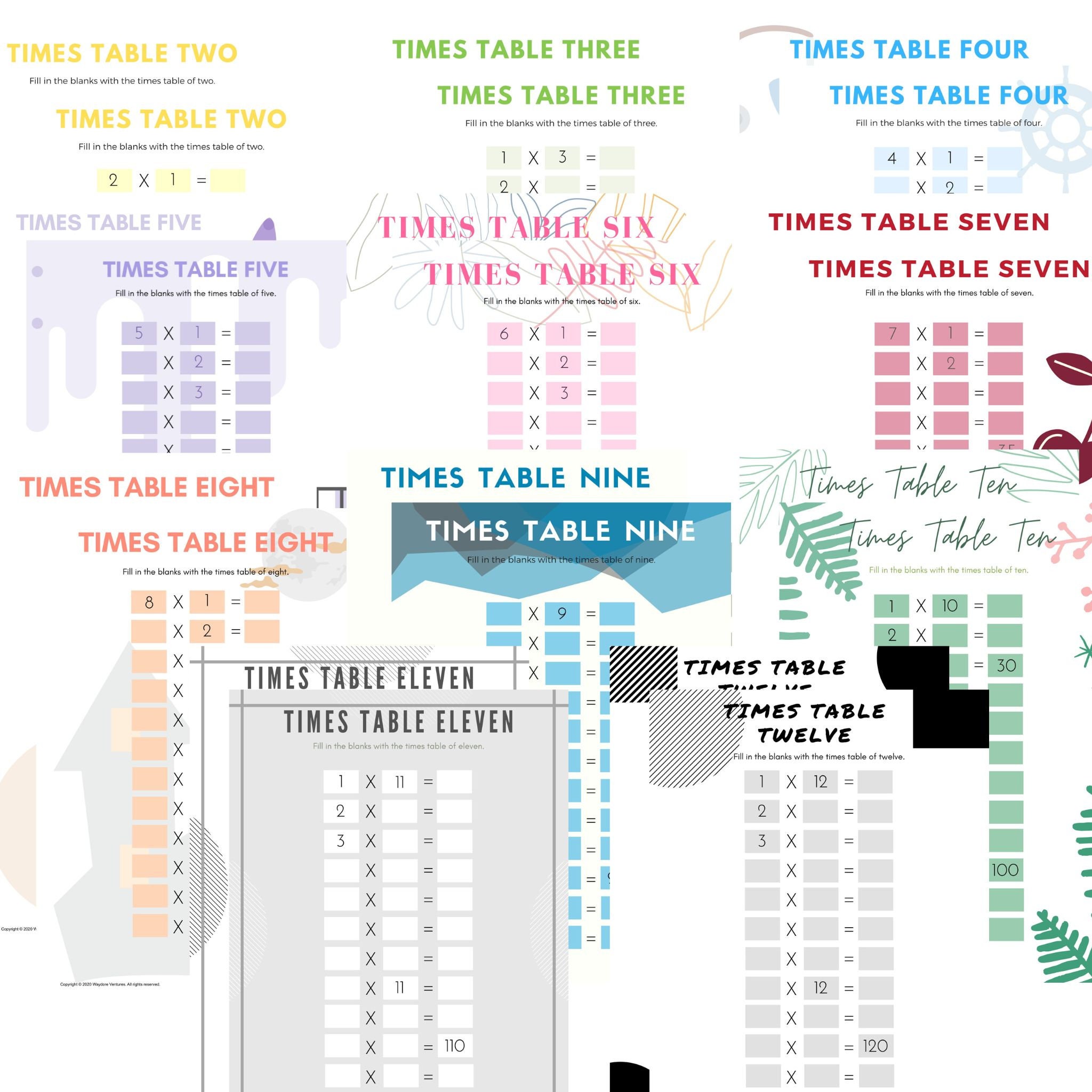 Times Table Missing Numbers Challenge, Times Table Practice, Times ...