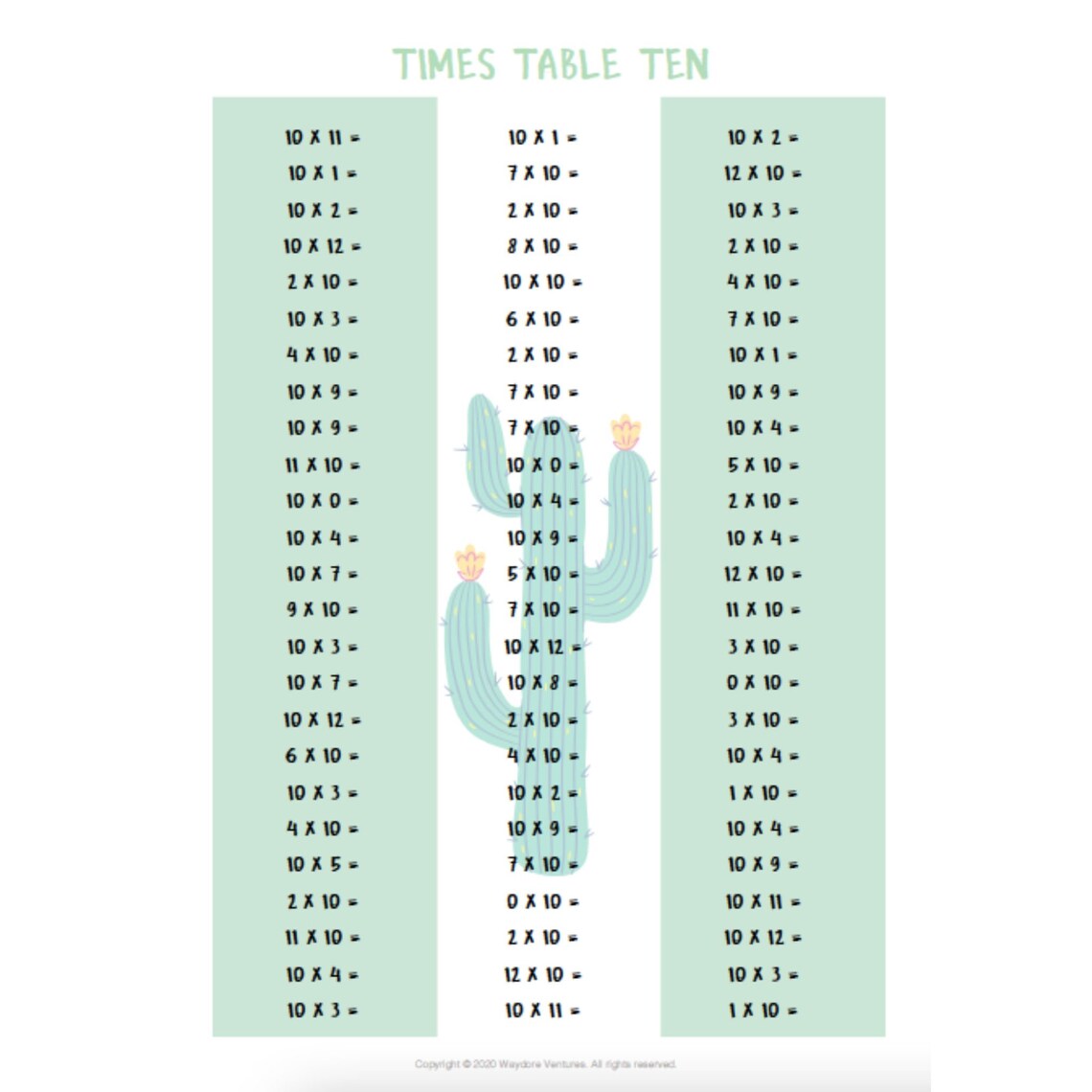 Times Table Facts Challenge, Times Table Practice, Times Table Exercise ...