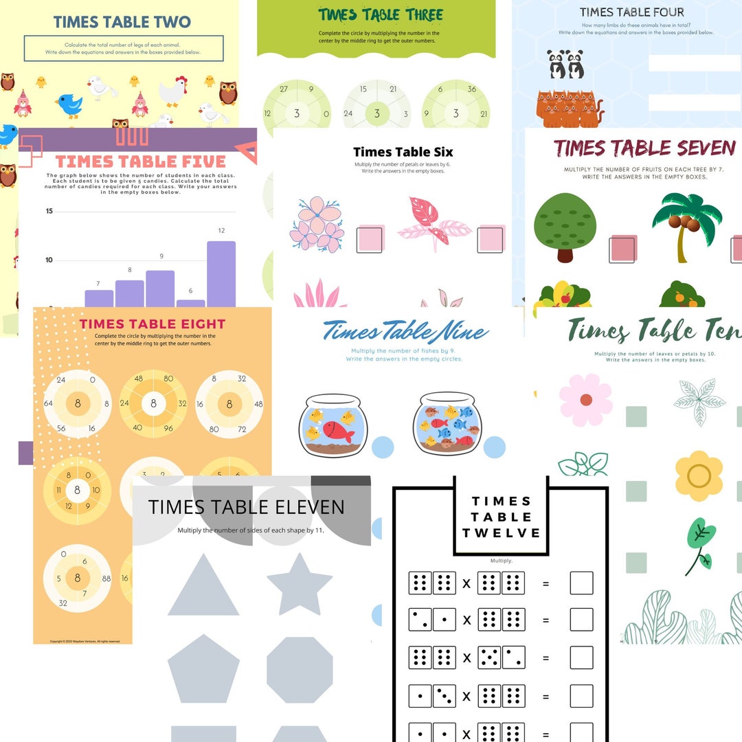 Times Table Fun Practice, Times Table Practice, Times Table Exercise ...