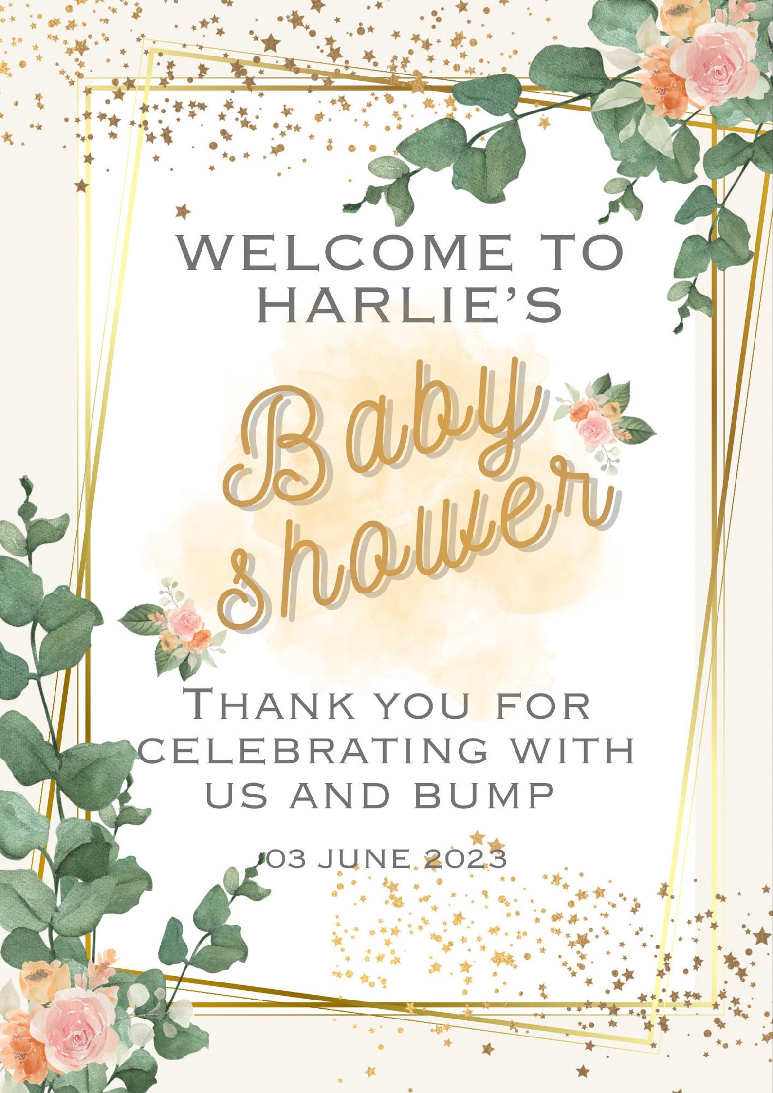 Editable Baby Shower Welcome Sign Printable | Neutral | Personalised ...
