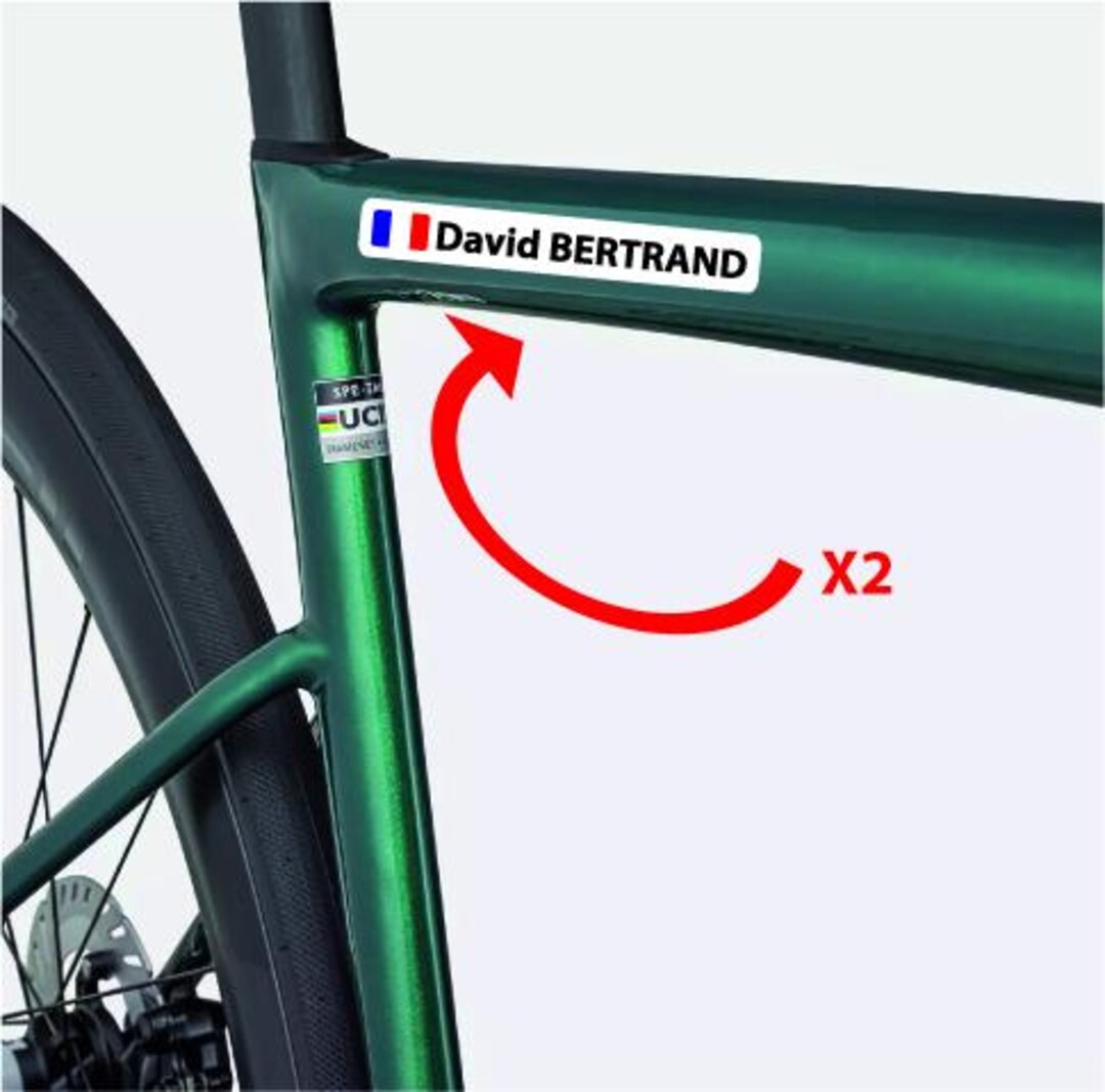 Personalized Bike Stickers - First Name, Flag & Blood Type - 2x Printed ...