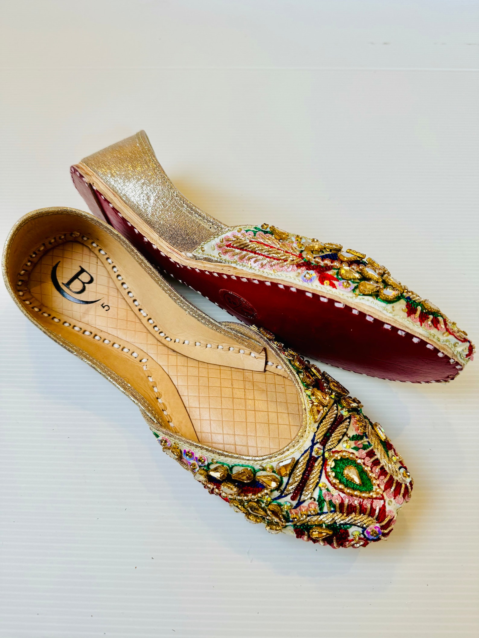 Bisma Handmade Khussa Mojri Indian Punjabi Jutti, Wedding Party Style ...