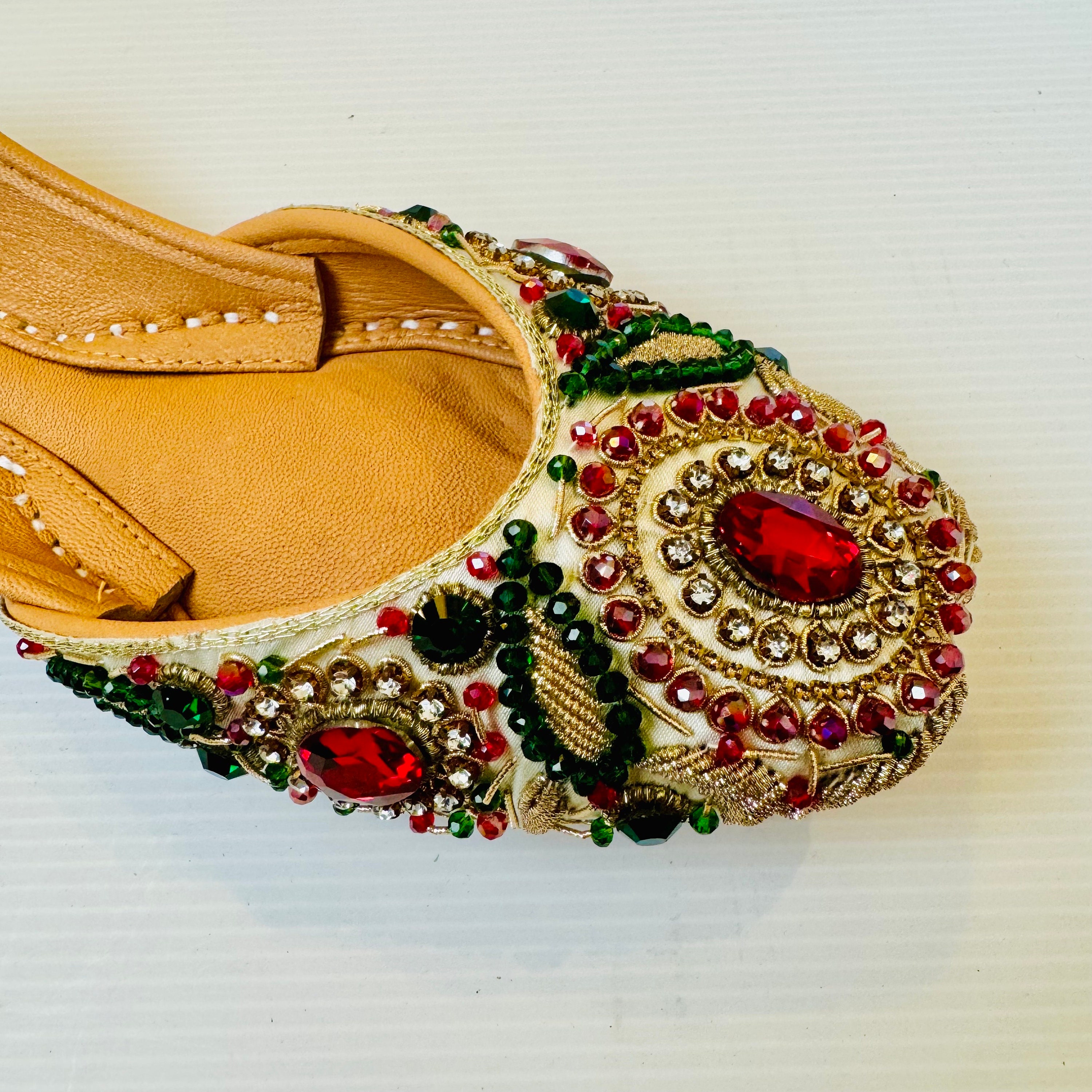 Bisma Handmade Khussa Mojri Indian Punjabi Jutti, Wedding Party Style ...