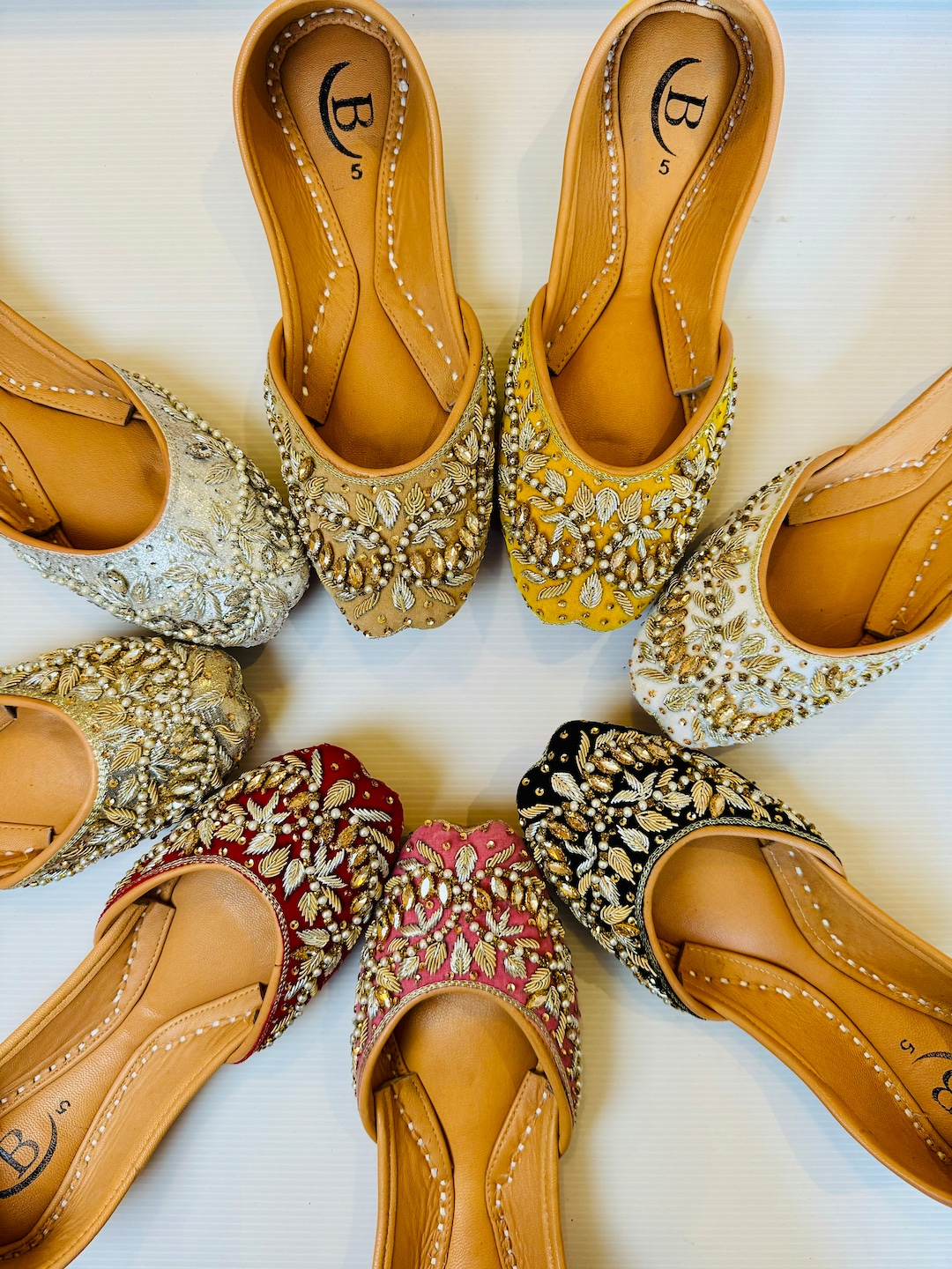 Bisma Handmade Khussa Mojri Indian Punjabi Jutti, Wedding Party Style ...