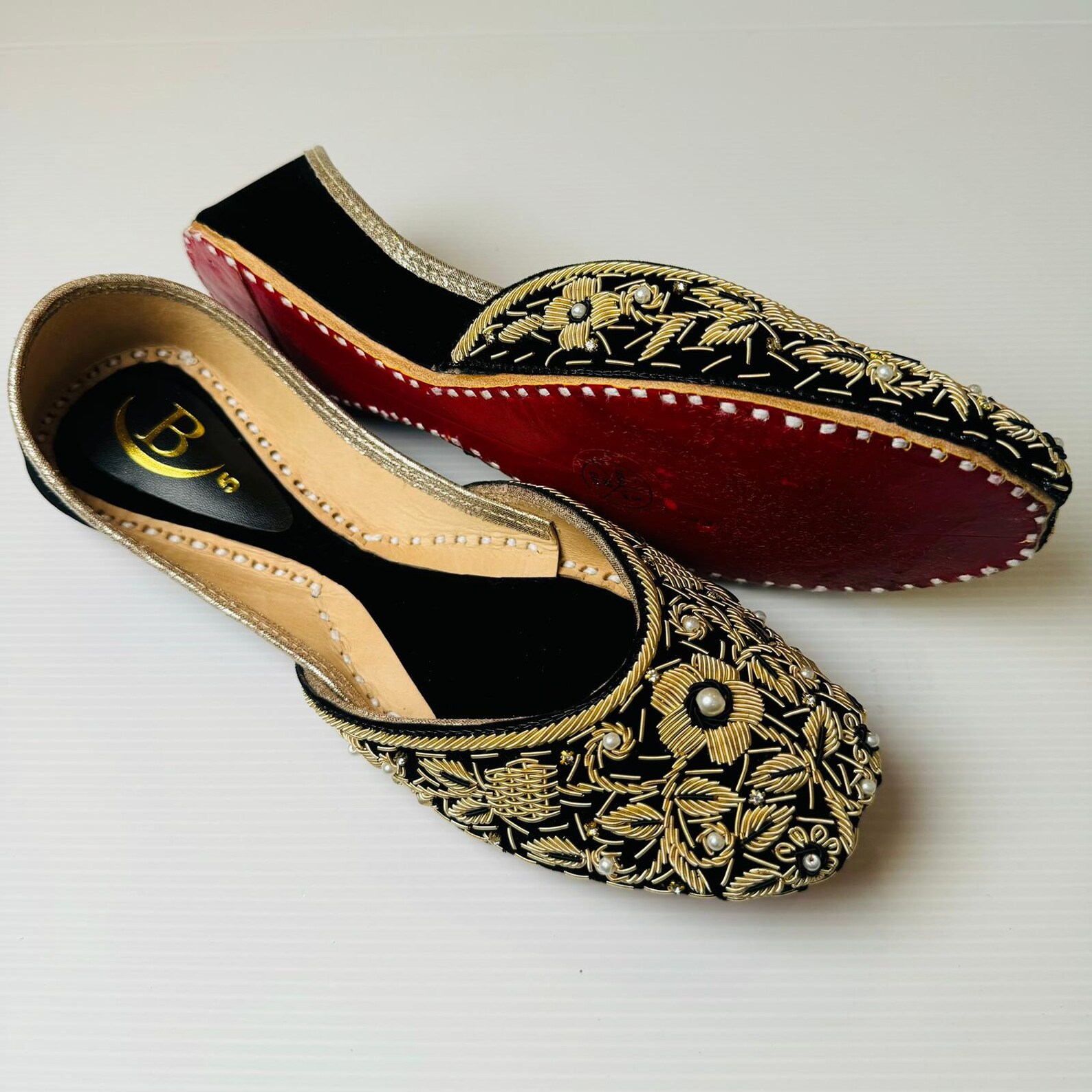 Bisma Handmade Khussa Mojri Indian Punjabi Jutti, Wedding Party Style ...