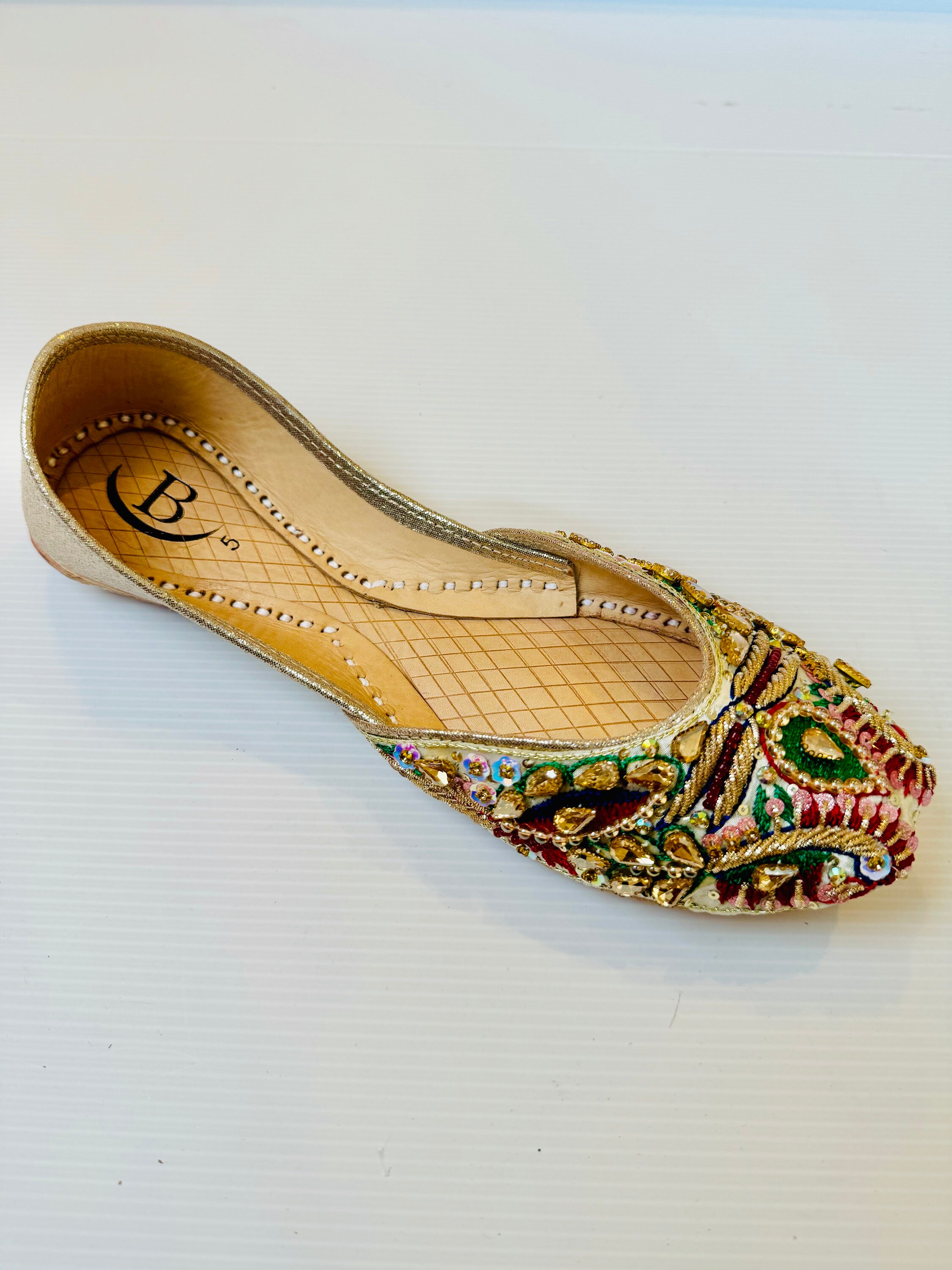 Bisma Handmade Khussa Mojri Indian Punjabi Jutti, Wedding Party Style ...